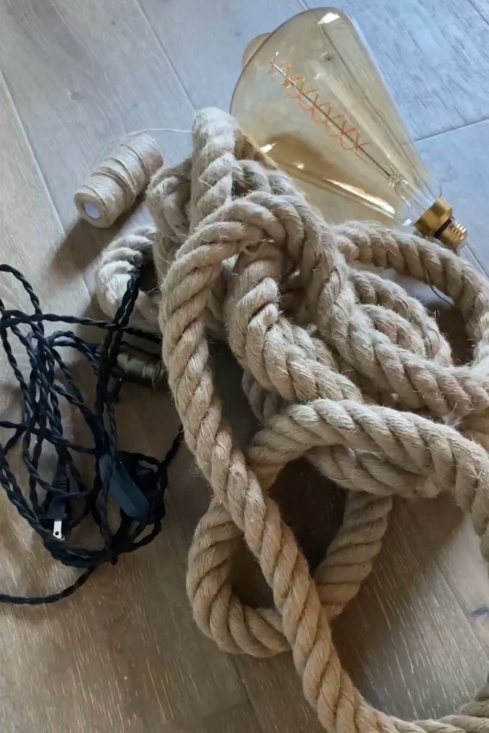 DIY Hanging Rope Light Tutorial - Angela Rose Home