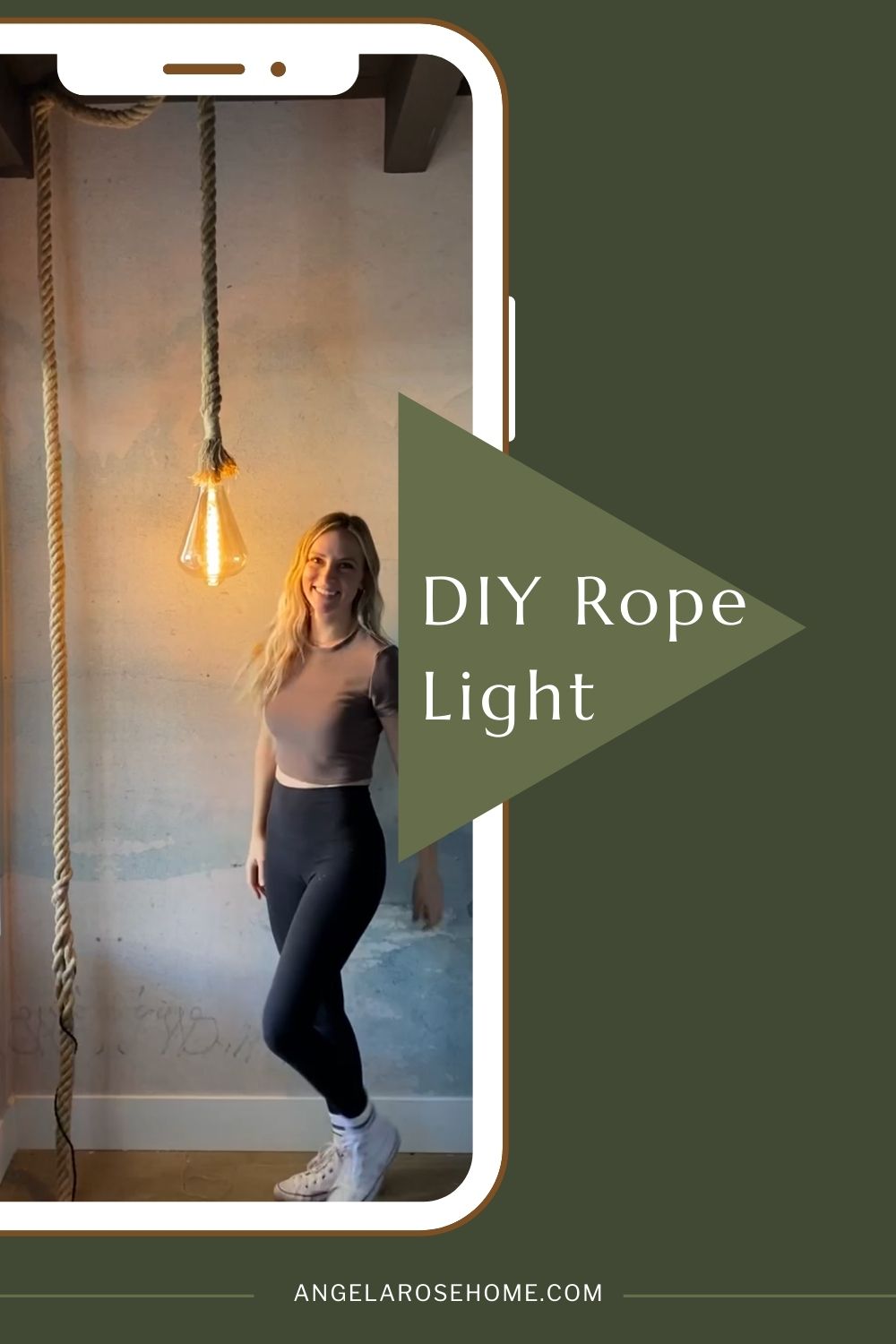 DIY Hanging Rope Light Tutorial - Angela Rose Home