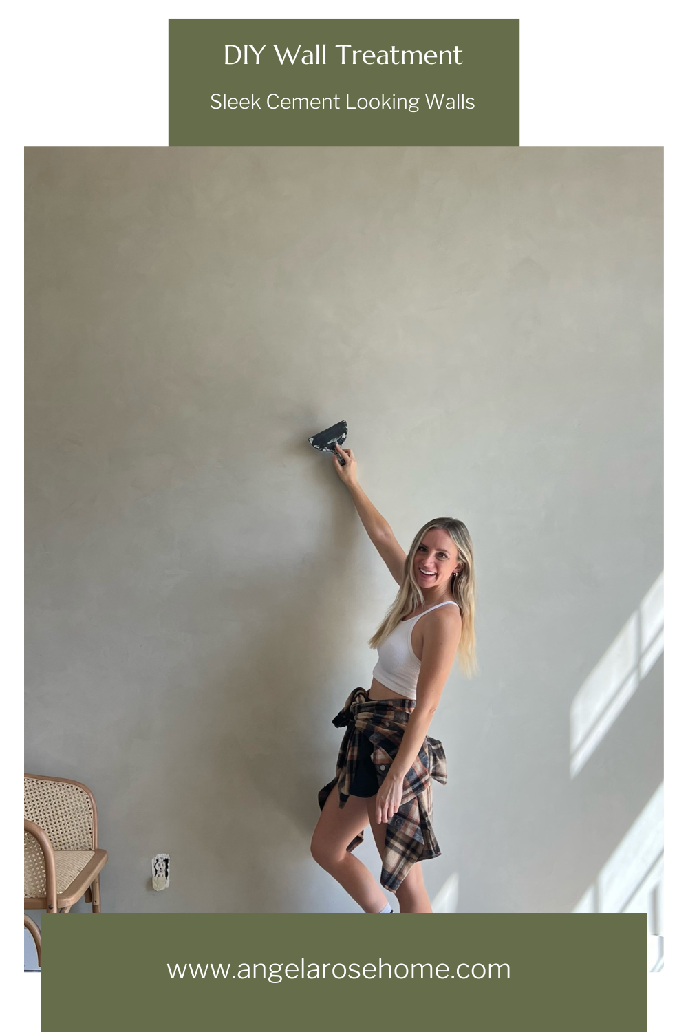 How to Get Sleek Cement Looking Walls - Angela Rose Home